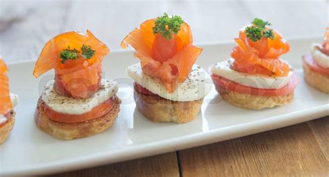 Canapes With Red Fish Stock Image Colourbox