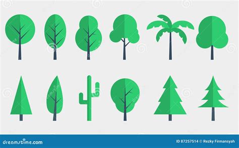 Tree Icon Flat Design Stock Vector Illustration Of Design 87257514