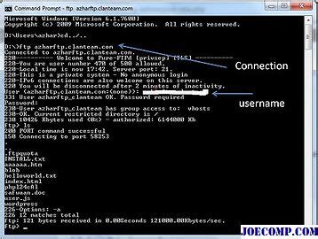 Truy cập FTP Server bằng Windows Command Prompt Windows