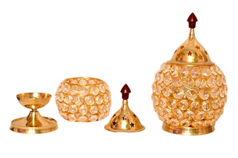 Buy Saarthi Brass Akhand Diya Diamond Crystal Deepakdia Akhand Jyot