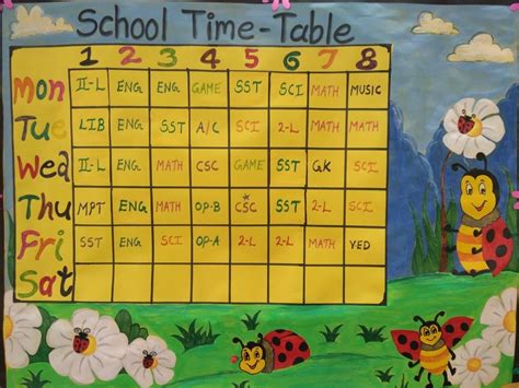 Timetable Chart For Classroom Allaboutdsae