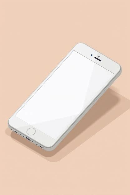 Highquality 3d Mobile Device Mockup Blank Display Isometric Perspective