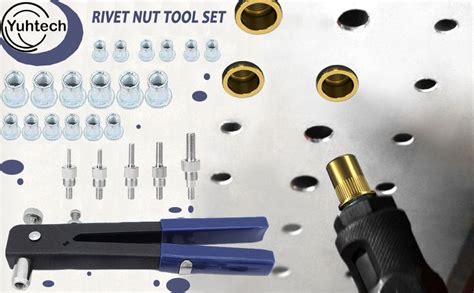 Hand Riveter Kit Rivet Nut Gun Threaded Rivet Nut Kit Set Nut Rivet Tool Rivet Nutsert Gun Hand