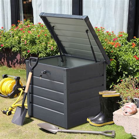 Garden Steel Box 200 350 L Patio Waterproof Storage Box Sunriseshed Uk