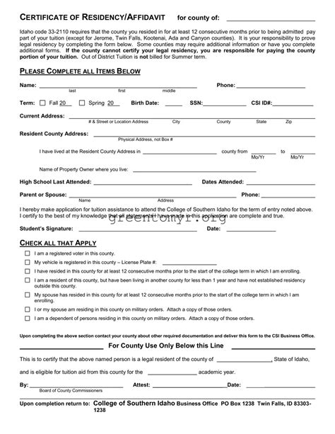Fill Out A Valid Certificate Of Residency Template Now ≡ Best Places