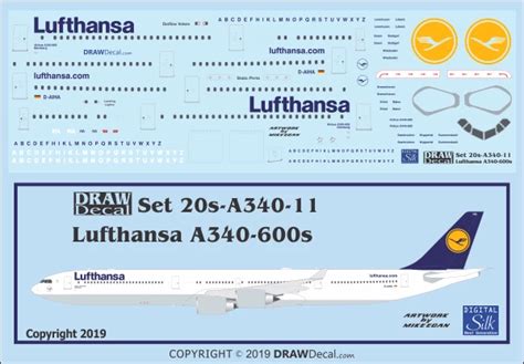 Airbus A340 600 Lufthansa Draw Decal 20 A340 11