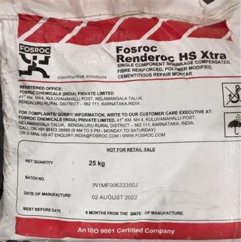 Fosroc Renderoc Hs Xtra 25kg At ₹ 45kg Greater Noida Id 2853590248873