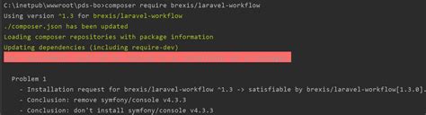 Installation Request For Brexis Laravel Workflow Conclusion Remove Symfony Console