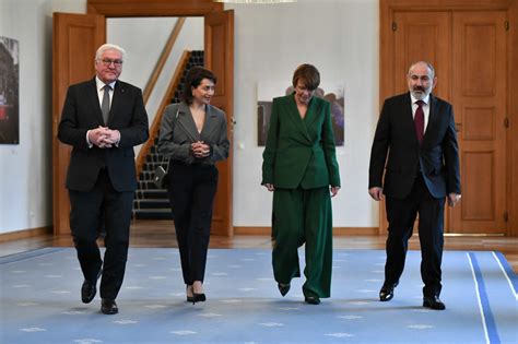Ra Prime Minister Nikol Pashinyan With His Wife Anna Hakobyan Met With The President Of Germany