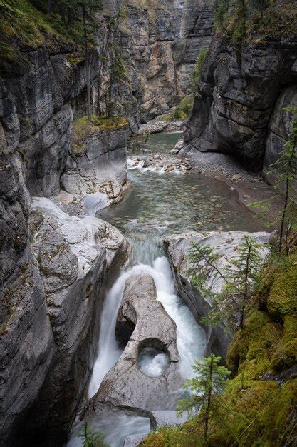 Premium Photo River Flowing Through Deep Canyon With Mossy Walls