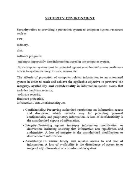 security environment pdf security computer security
