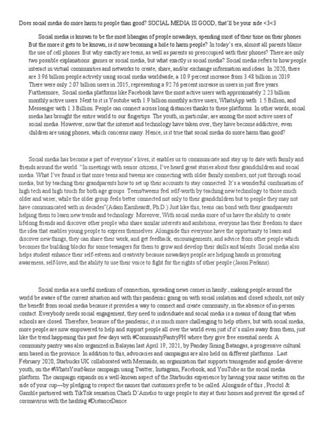 Argumentative Essay Social Media Pdf Social Media Popular