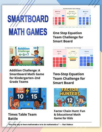 Smartboard Math Games Free Classroom Tournament Activities For Grades K 9