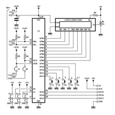 Lcd Expansion Shield For Raspberrypi Based On The Mcp23017 From