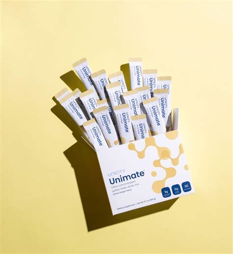 Unicity Unimate Lemon Ginger Stick Packs Great Tasting Ultra