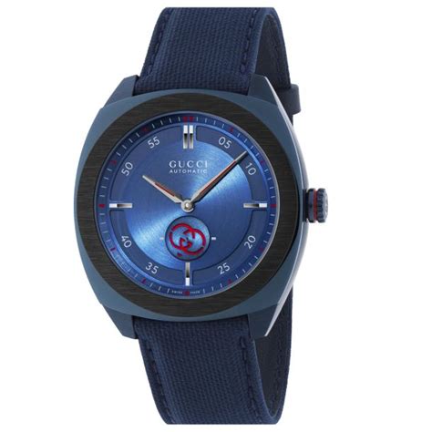 Gucci Interlocking Blue Dial Blue Rubber Strap Watch 41mm Ya142331