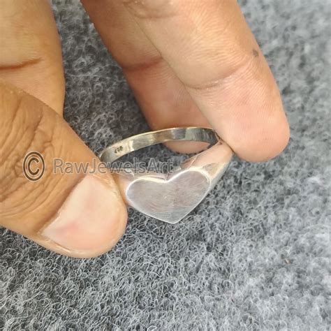 Handmade Sterling Silver Heart Ring Love T Etsy