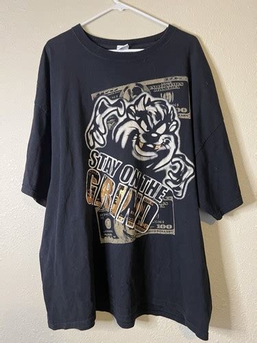 Vintage Y2k 2xl Looney Tunes Taz Stay On The Grind Graphic Tee Shirt Ebay
