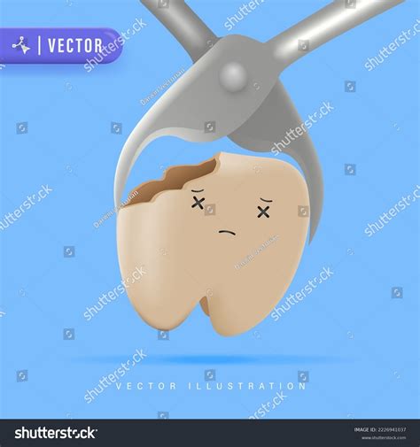 3d Realistic Tooth Extraction Vector Illustration Stock Vector Royalty