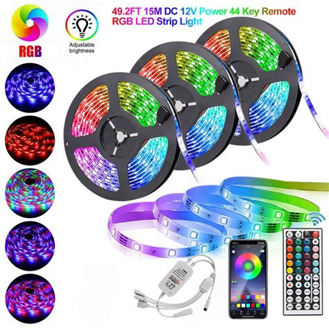50ft Led Strip Lights Rgb Led Lights Strip Kit With 44 Key Ir Remote