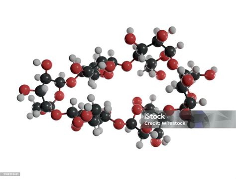 3d Model Of Alphacyclodextrin Molecule With White Background Stock