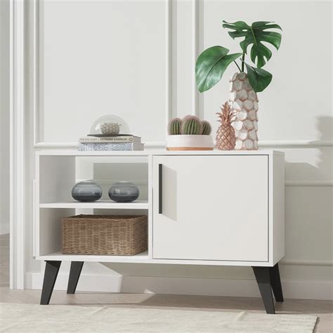 Rack Para Tv Até 39 Polegadas 1 Portas Mdp 15mm Casatema Brancopreto Em Promoção Na Americanas