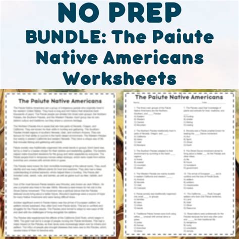 No Prep Bundle The Paiute Native Americans Worksheets By Fueled By Coffee