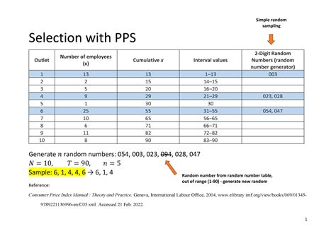 Pps Example Stats 1 Selection With Pps Generate 𝑛 Random Numbers 054 003 023 094 028