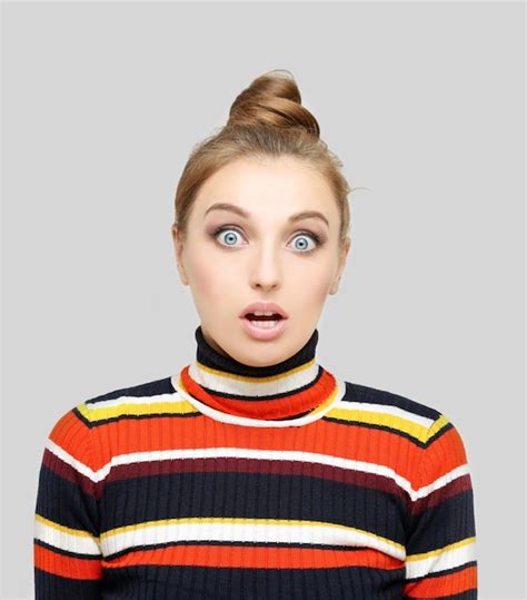 Premium Photo Portrait Of Shocked Girl