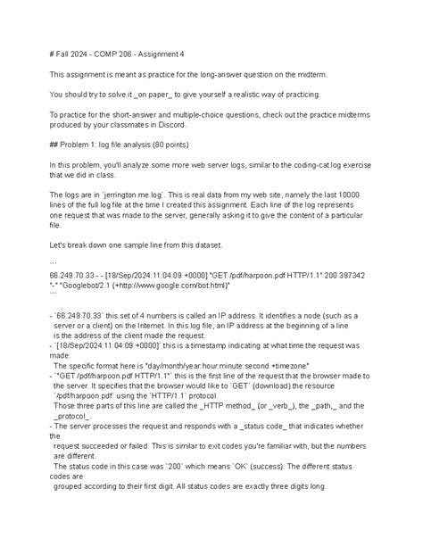 Fall 2024 Comp 206 Assignment 4 Fall 2024 Comp 206