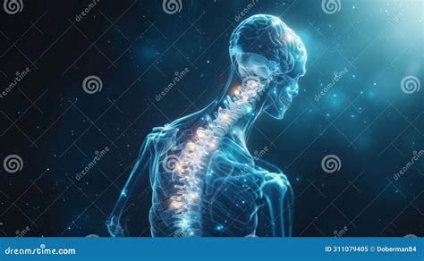3d Illustration Of Human Cervical Spine Anatomy For Educational