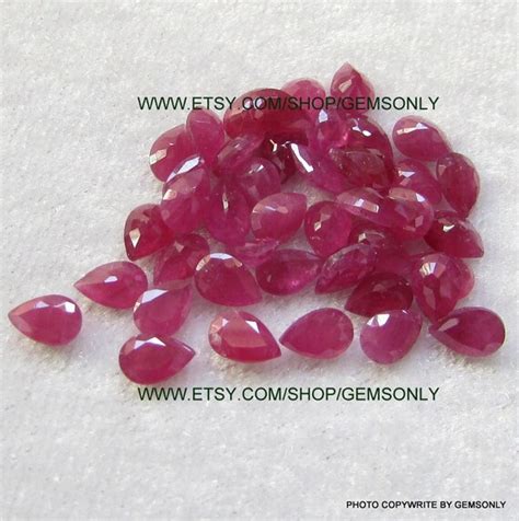 Natural Ruby Pear Shape 6x4mm Ruby 6x4mm Pear Shape Faceted Etsy