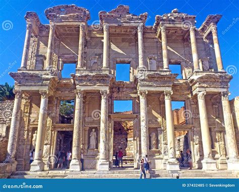 Ephesus Library Of Celsus In The Ancient City Of Ephesus Turkey