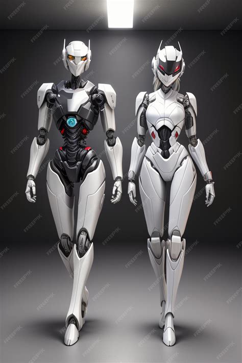 premium ai image realistic robot female warrior future technology