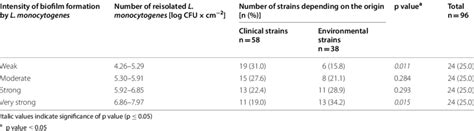 Classification Of Tested L Monocytogenes Rods Depending On The Biofilm
