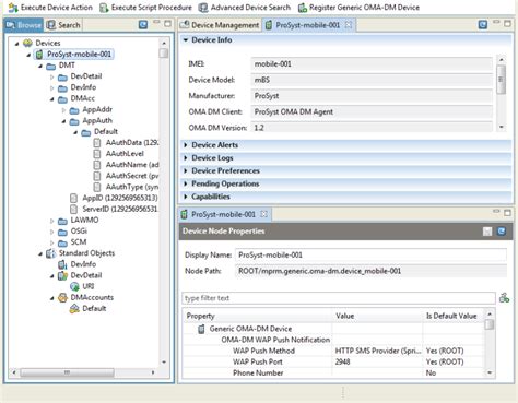 Prosyst Remote Manager 610 Managing An Oma Dm Device
