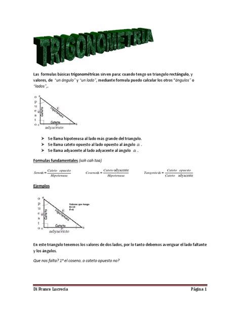 Pdf Las Formulas Básicas Trigonométricas Sirven Para Dokumen Tips