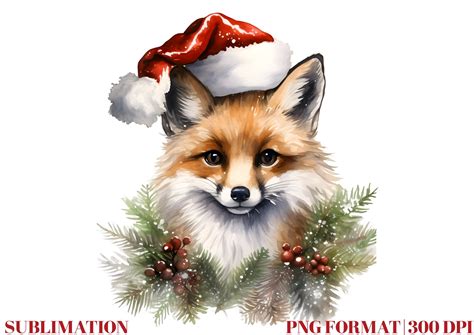 Watercolor Christmas Fox Clipart Graphic By Mirawillson · Creative Fabrica