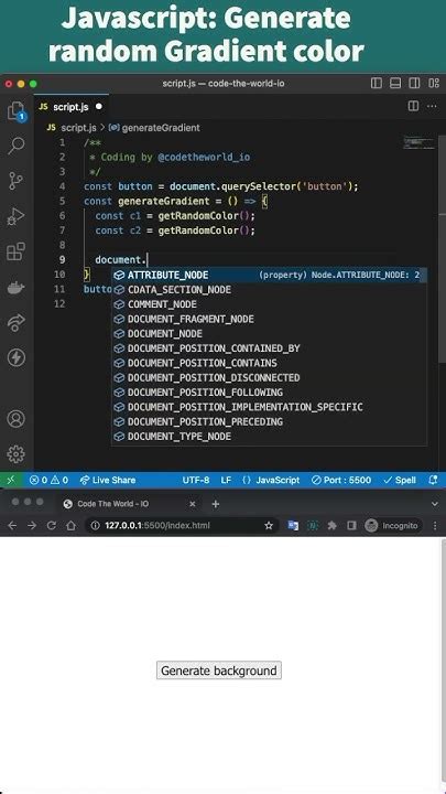 javascript generate random gradient background color youtube