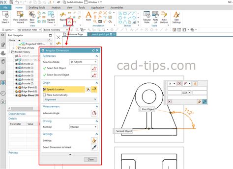 angular dimension cad tips