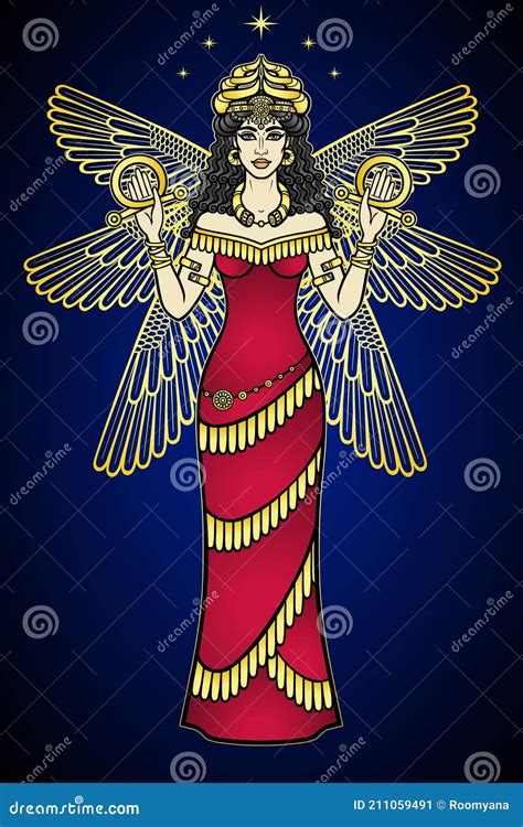 Dibujo En Color De Dibujos Animados Hermosa Mujer En Una Corona De