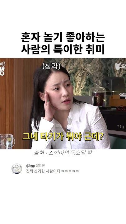 혼자 놀기 좋아하는 사람의 특이한 취미 Youtube