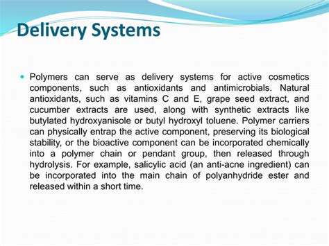 Polymers Use In Personal Care And Cosmetics Pptx Skin Care Beauty