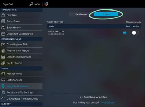 epson tm u220b ticket printer setup shopkeep support