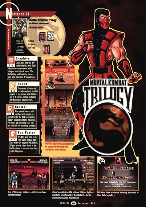 Scan Of The Review Of Mortal Kombat Trilogy Published In The Magazine