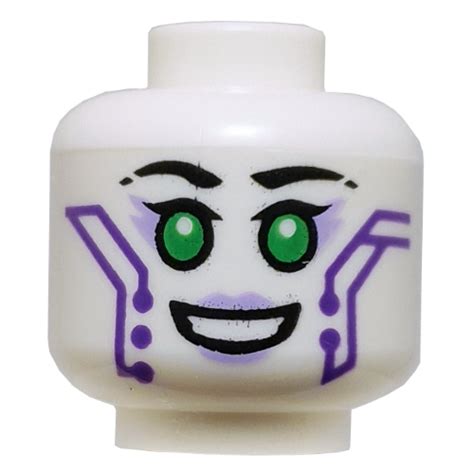 Lego Part 28621pr9759 Minifig Head Pixal Green Eyes Black Eyebrows