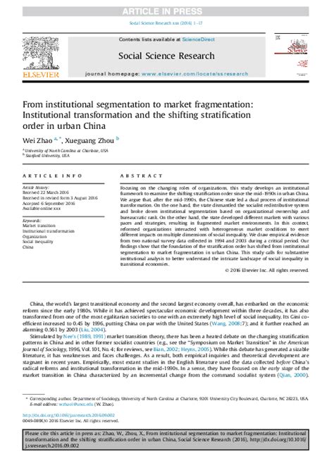 Pdf From Institutional Segmentation To Market Fragmentation