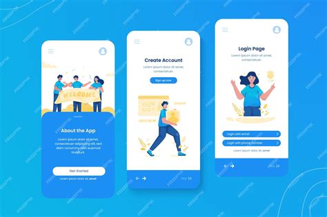 Premium Vector Starter Page Illustration Onboard Mobile Application