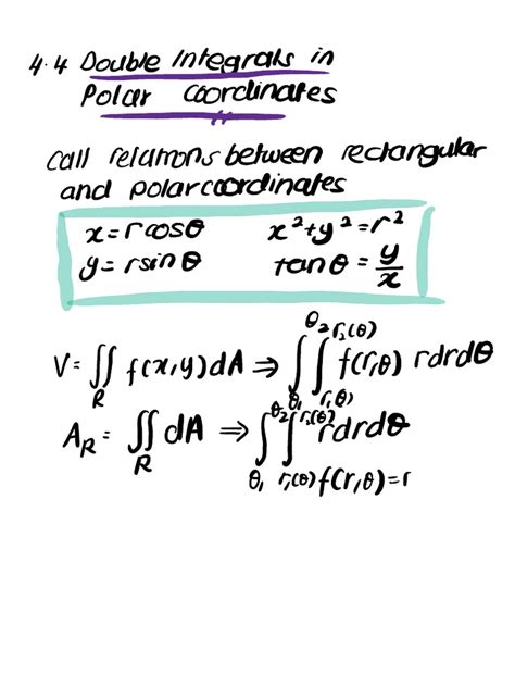 4 4 Double Integrals In Polar Coordinates Pdf Theoretical Physics Mathematics