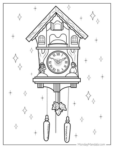 Grandfather Clock Coloring Pages